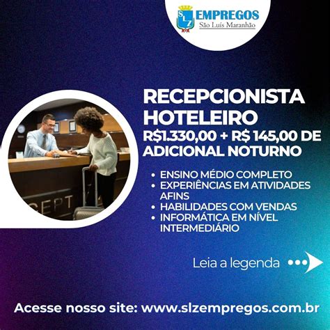 Recepcionista Hoteleiro Slz Empregos