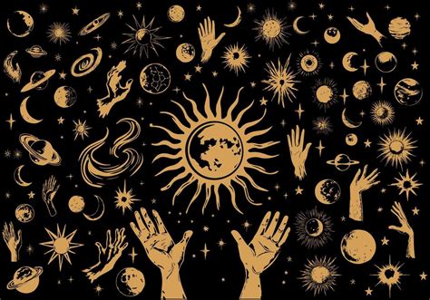 Celestial Sun And Moon Pattern