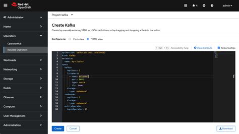 Streams For Apache Kafka Quick Setup From The OpenShift Console Red