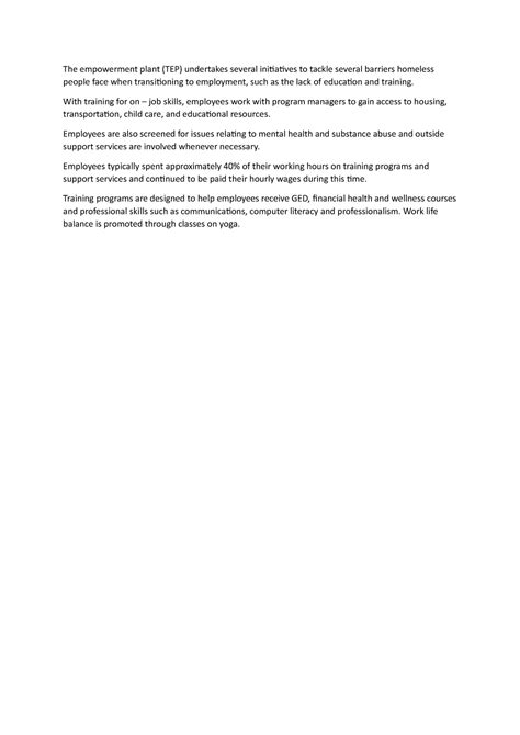Managerial Communication Tep The Empowerment Plant Tep Undertakes