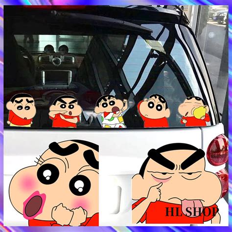 Hl สติกเกอร์ ลายการ์ตูนชินจังน่ารัก กันน้ํา สําหรับติดตกแต่งหน้าต่าง