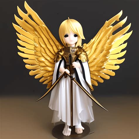 Anime Girl With Angel Wings And Sword