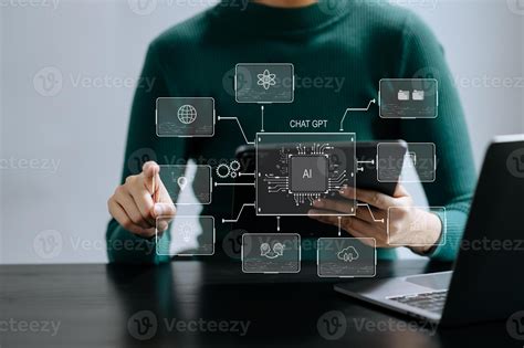 Man Using Chat Bot In Smartphone Intelligence Ai Chat With Ai Artificial Intelligence