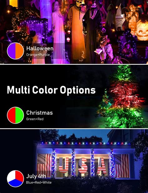 Luces De Navidad Permanentes Smart WiFi 33 Pies 100 Luces LED Permanentes Para Exteriores