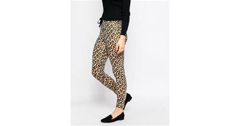 Ganni Leopard Print Leggings Lyst