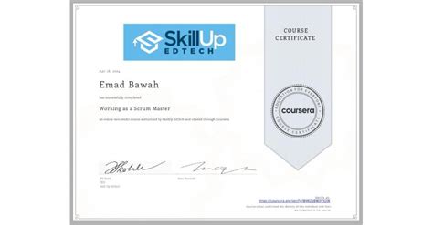 Emad Bawah On Linkedin Completion Certificate For Working As A Scrum