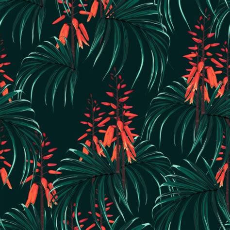 Palm Leaves Seamless Pattern Vector Images Over 24 000