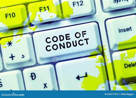 Writing Displaying Text Code Of Conduct Business Approach Ethics Rules