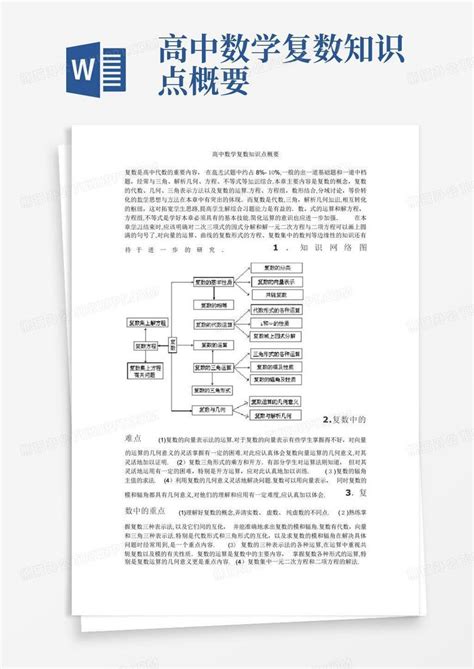 高中数学复数知识点概要Word模板下载 编号qxvkgxrr 熊猫办公