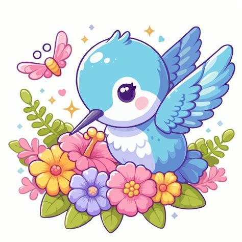 Premium Vector Cute Hummingbird Vector On White Background