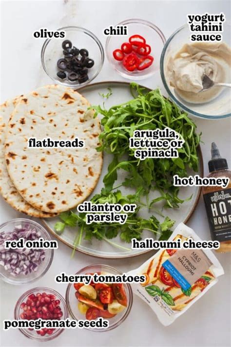 Hot Honey Halloumi Flatbreads Happy Veggie Kitchen