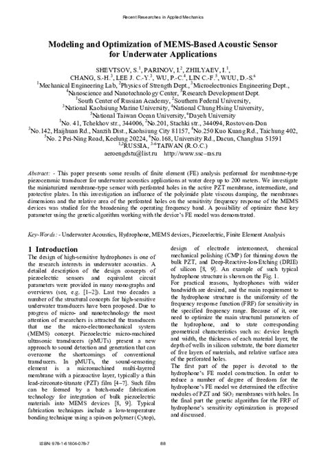 Pdf Modeling And Optimization Of Mems Based Acoustic Sensor For
