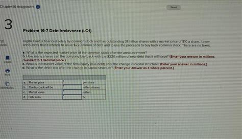 Solved Chapter 16 Assignment And Sayed 3 Problem 16 7 Debt