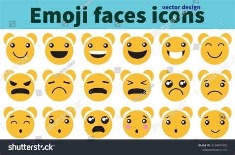 Emoji Faces Icons Vector Design Bad Stock Vector Royalty Free