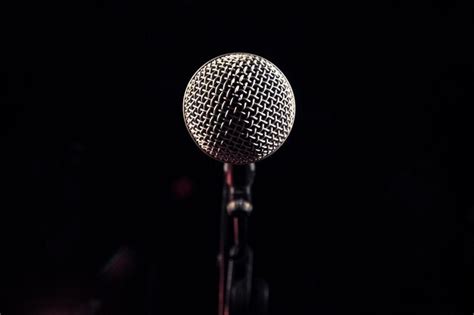 Premium Photo A Simple Microphone Waiting The Singer