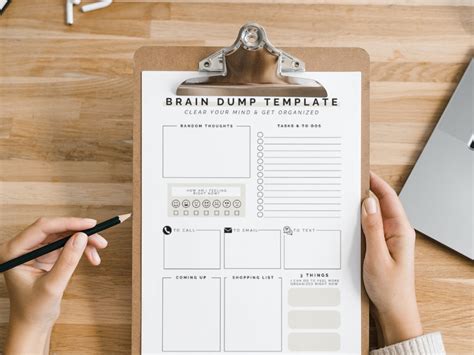 Printable Brain Dump Worksheet Decluttering Planner Digital Brain