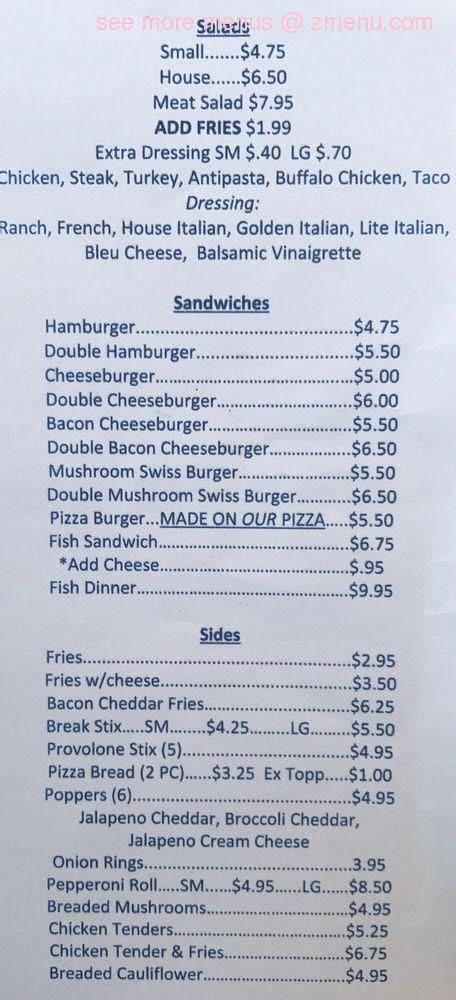 Menu At Diddlebugs Pizza And Hoagies Pizzeria Wickerham Manor Fisher