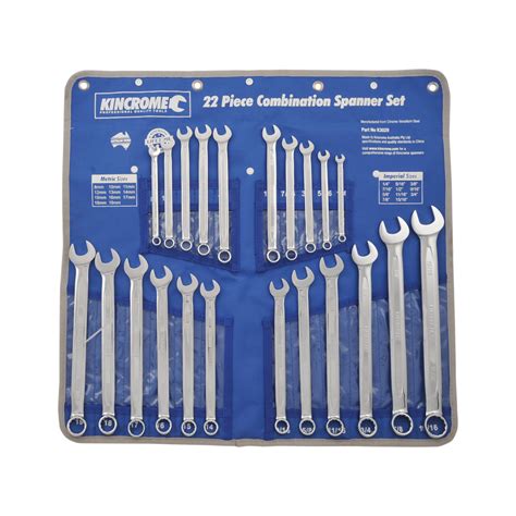 Combination Spanner Set 22 Piece Metric Imperial Kincrome Tools