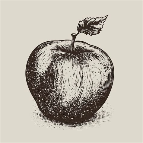 Premium Vector Hand Drawn Illustration Of Apple In Engraved Style