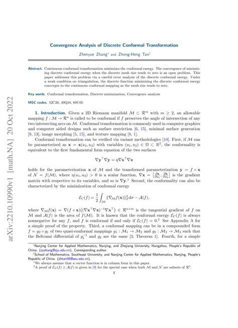 Convergence Analysis Of Discrete Conformal Transformation Deepai