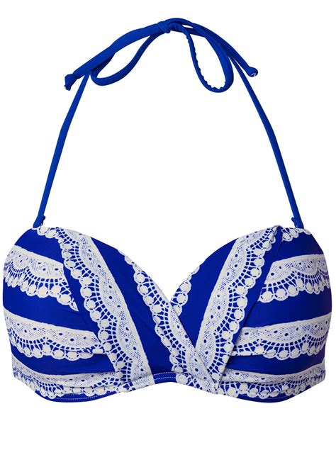 V Front Bandeau Top Eyelet Stripe Venus