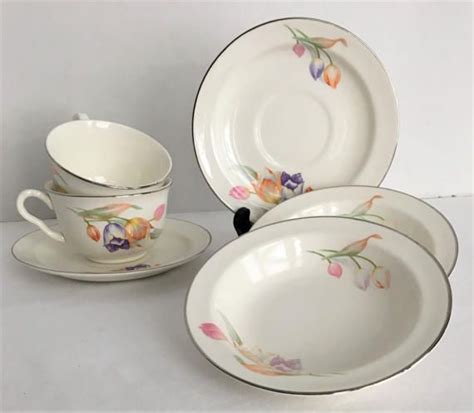 Vintage Hall Dinnerware Set Tulip Pattern