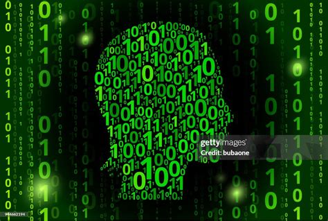 Womans Face Portrait Binary Code Vector Pattern Background High Res