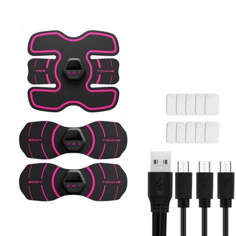 Ems 휴대용 복부 장치 Lcd 화면 디스플레이 핑크와 전기 복부 근육 스티커