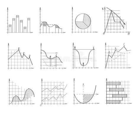 Chart Graph Vector In Doodle Style Approximation Statistics Financial Chart Stock Vector