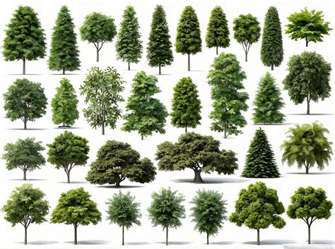 Premium Vector Collection Beautiful 3d Trees Isolated On White Background
