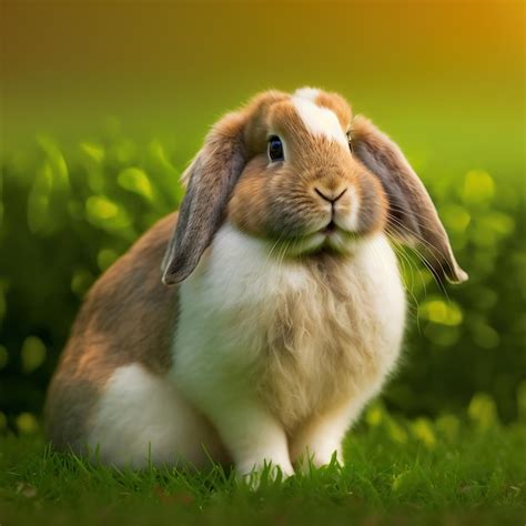 premium photo sedate easter american fuzzy lop rabbit portrait full