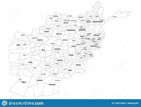 Mapa Detalhado De Afeganist o Ilustração do Vetor Ilustração de médio estradas