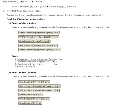 solved define a relation q on the set rx r as follows for