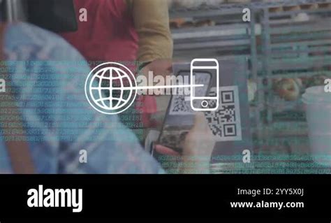 Digital Connectivity Animation Over Workers In Industrial Setting