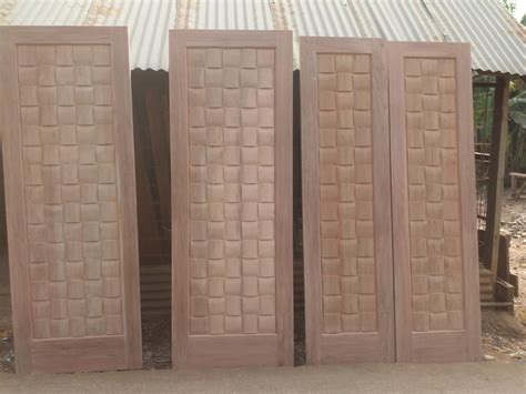 Daun Pintu Include Kusen Bahan Kayu Meranti Ukuran Standar Motif Anyam