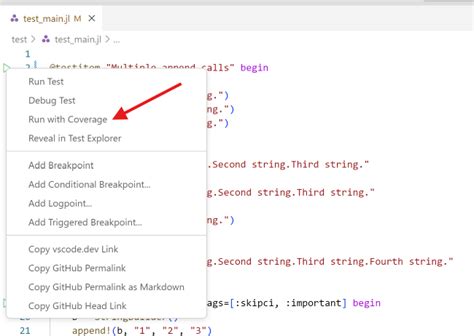 Test Item Framework Julia In VS Code