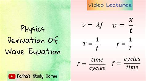 Derivation Of Wave Equation Class 10th Unit 10 Physics Youtube