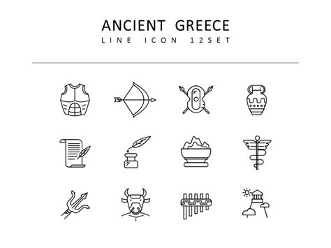 고대 그리스 아이콘 벡터 모음