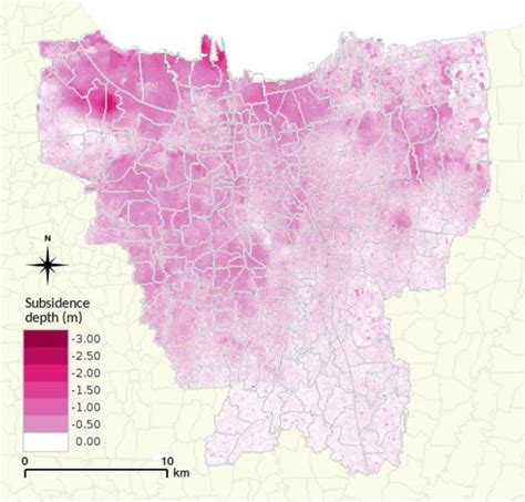Spatial Distribution Of Projected Total Land Subsidence Budiyono