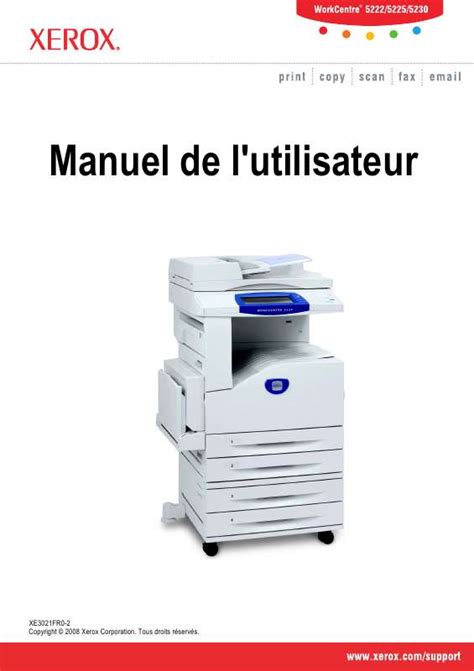 Notice XEROX WORKCENTRE 5222 Imprimante Multifonction Laser Trouver