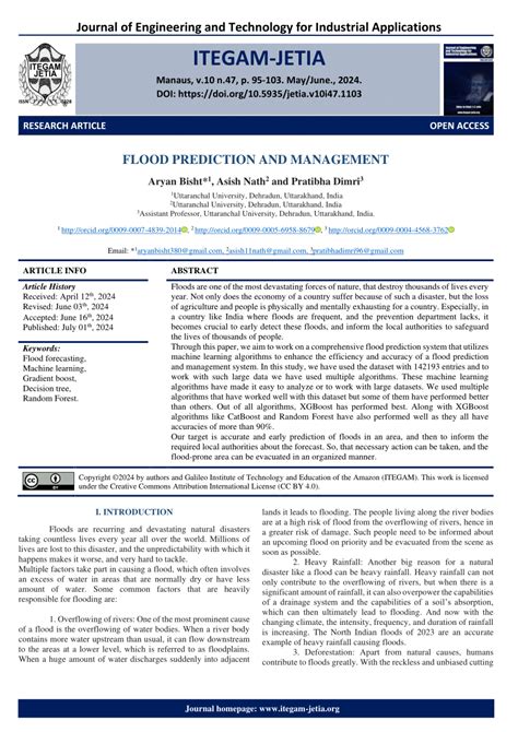 Pdf Flood Prediction And Management