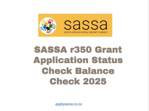 Sassa R350 Grant Application Status Check Balance Check 2025
