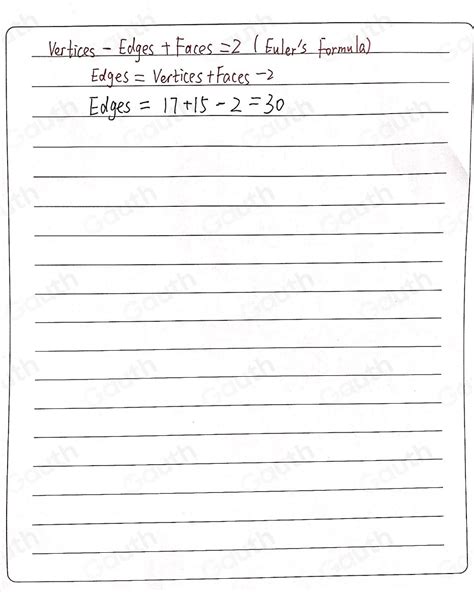 solved use euler s formula to find the missing number faces 17