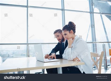 Business Meeting Two Partners Modern Office Stock Photo 331289195