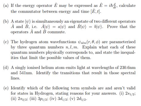 solved a if the energy operator Ê may be expressed as Ê