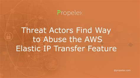 AWS Elastic IP Address Transfer Feature Propelex