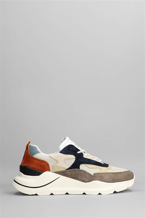 Date Fuga Dragon Sneakers In Suede And Fabric Gunmetal Editorialist