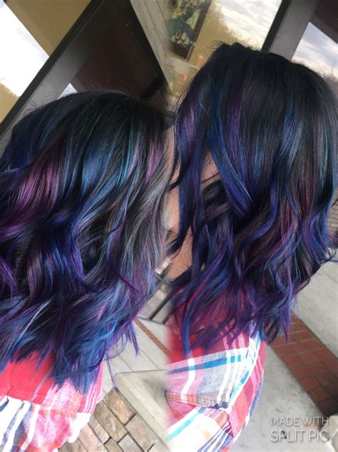 Balayage Black Roots Purple Hair Hair Style Lookbook For Trends