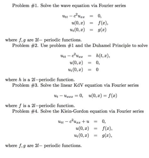 Solved Solve The Wave Equation Via Fourier Series U Tt C 2