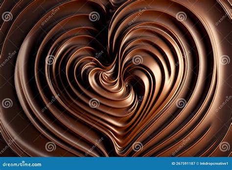Melted Chocolate In A Romantic Heart Shape Generative Ai Stock